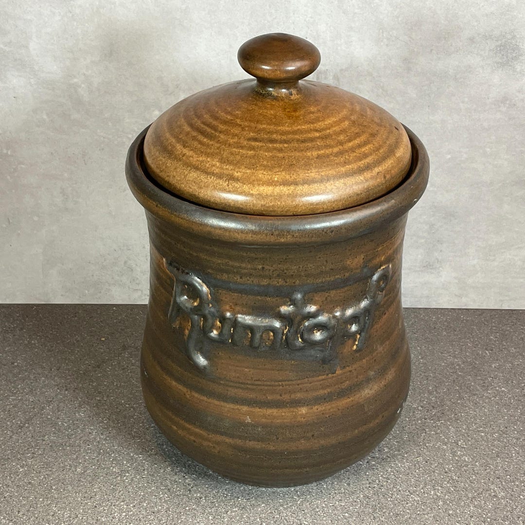 Vintage Brown Wood-effect Ceramic Rumtopf Fruit/rum/cookie Jar ...