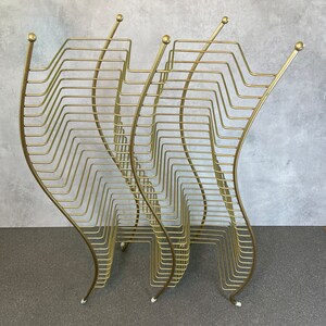 Metal Double Wavey Wire Gold CD Storage Tower Rack Stores 60 Audio Cds ...