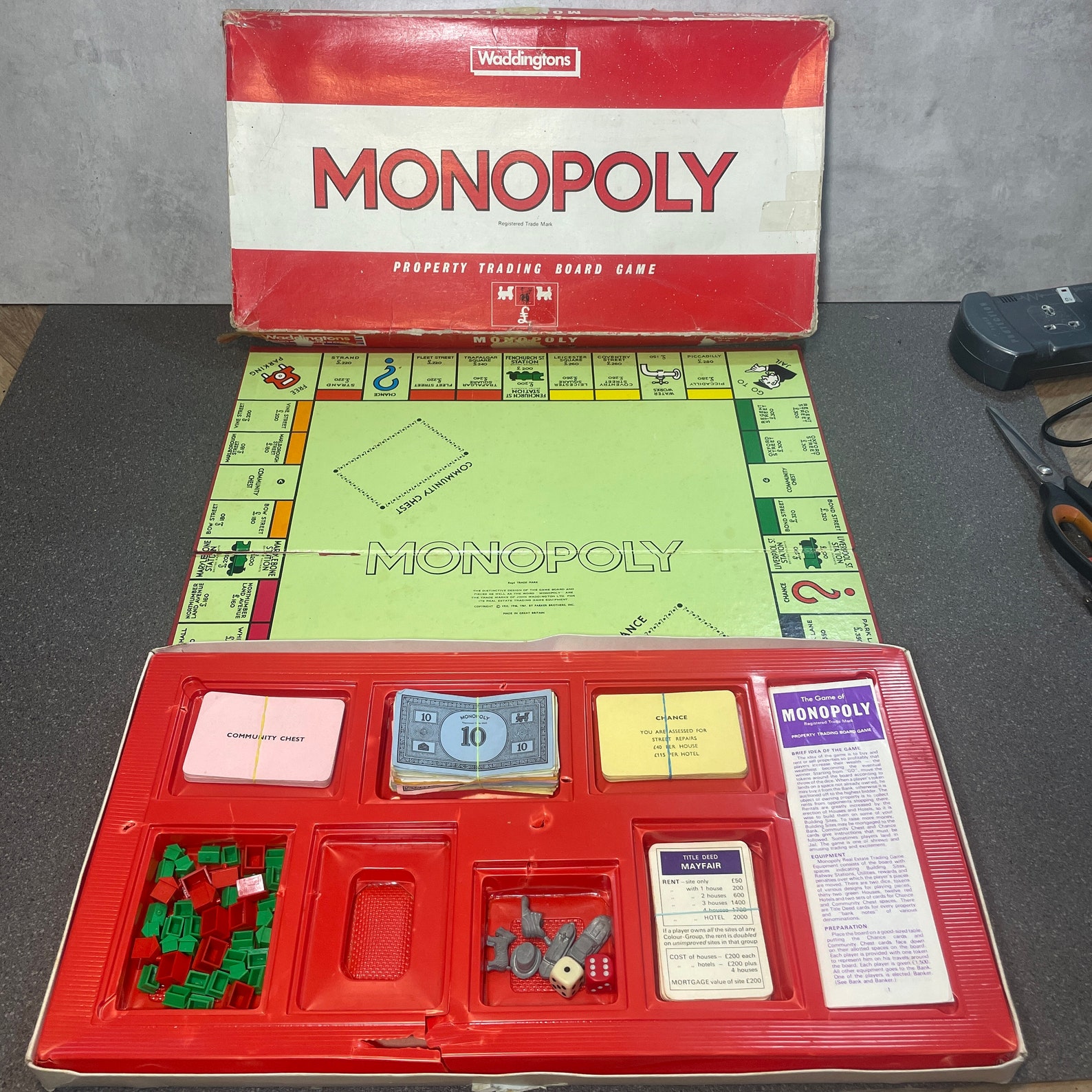 Vintage Monopoly Board Game Waddingtons Checked & 100% - Etsy