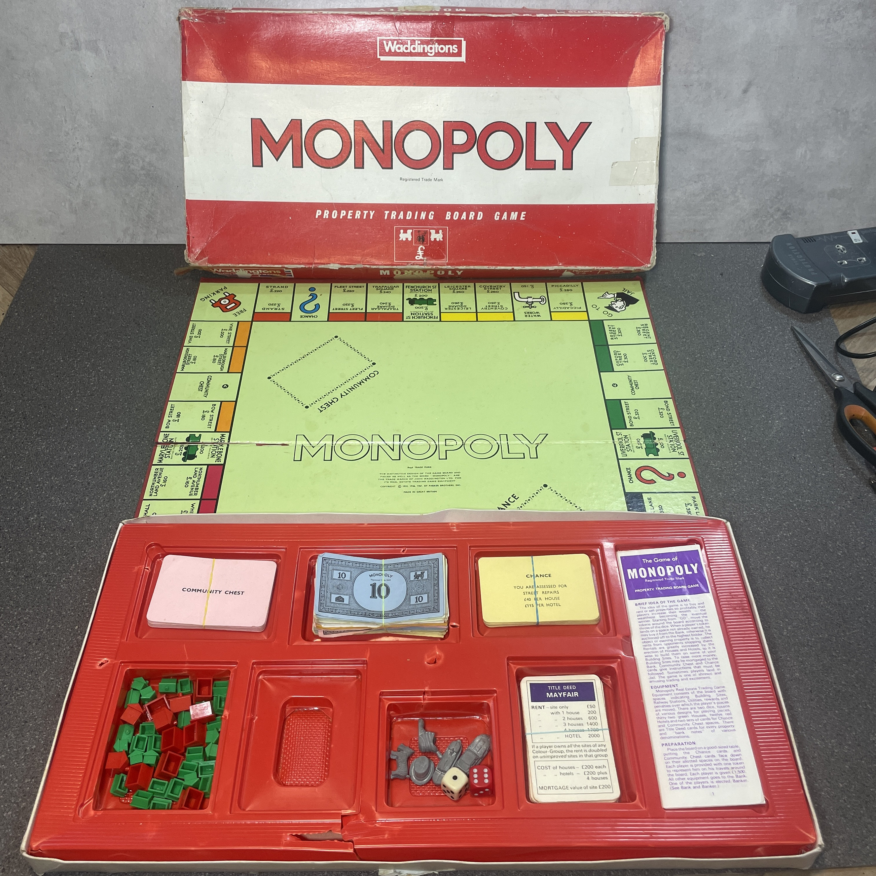 Vintage Monopoly Board Game Waddingtons Checked & 100% - Etsy