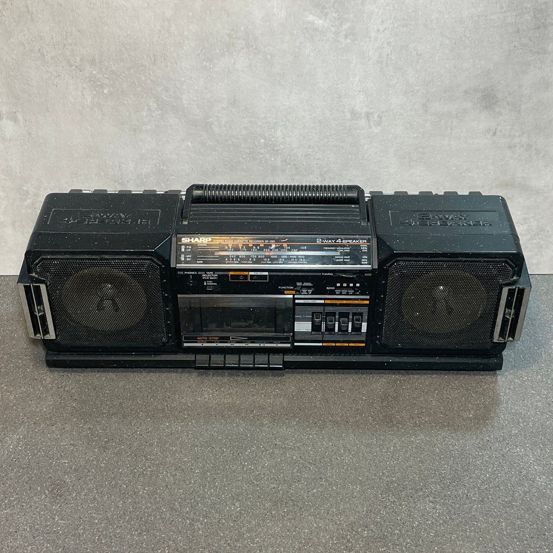 Vintage Sharp GF-330E Boombox Ghettoblaster Retro Cassette Player Radio Prop 4 Band Radio With ...