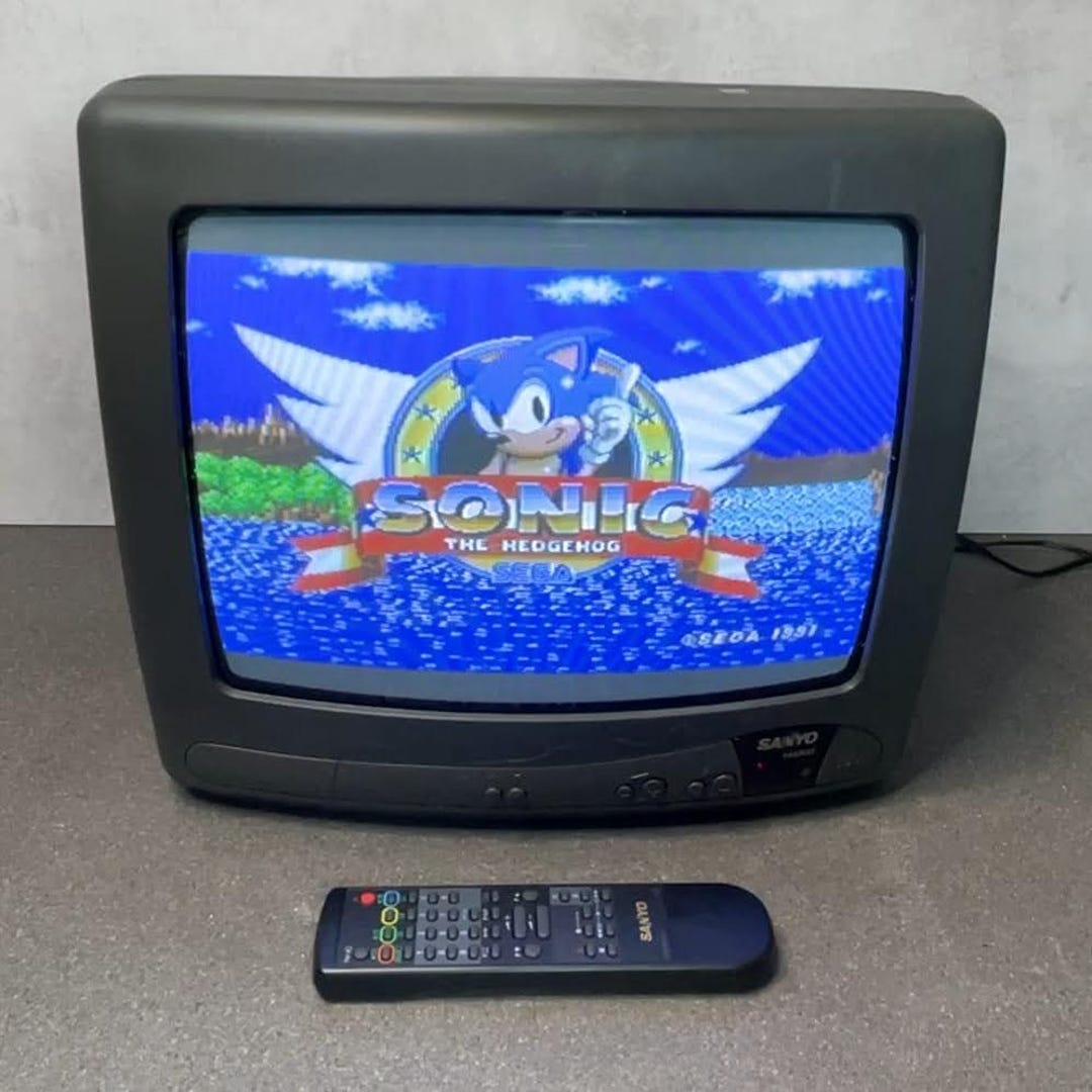 Sanyo 14" Inch CRT Cube TV Video Retro Gaming Display Television With ...