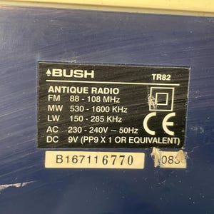 Vintage Bush TR82/97 Portable FM/MW/LW Radio, Cream 1960s Style Retro ...
