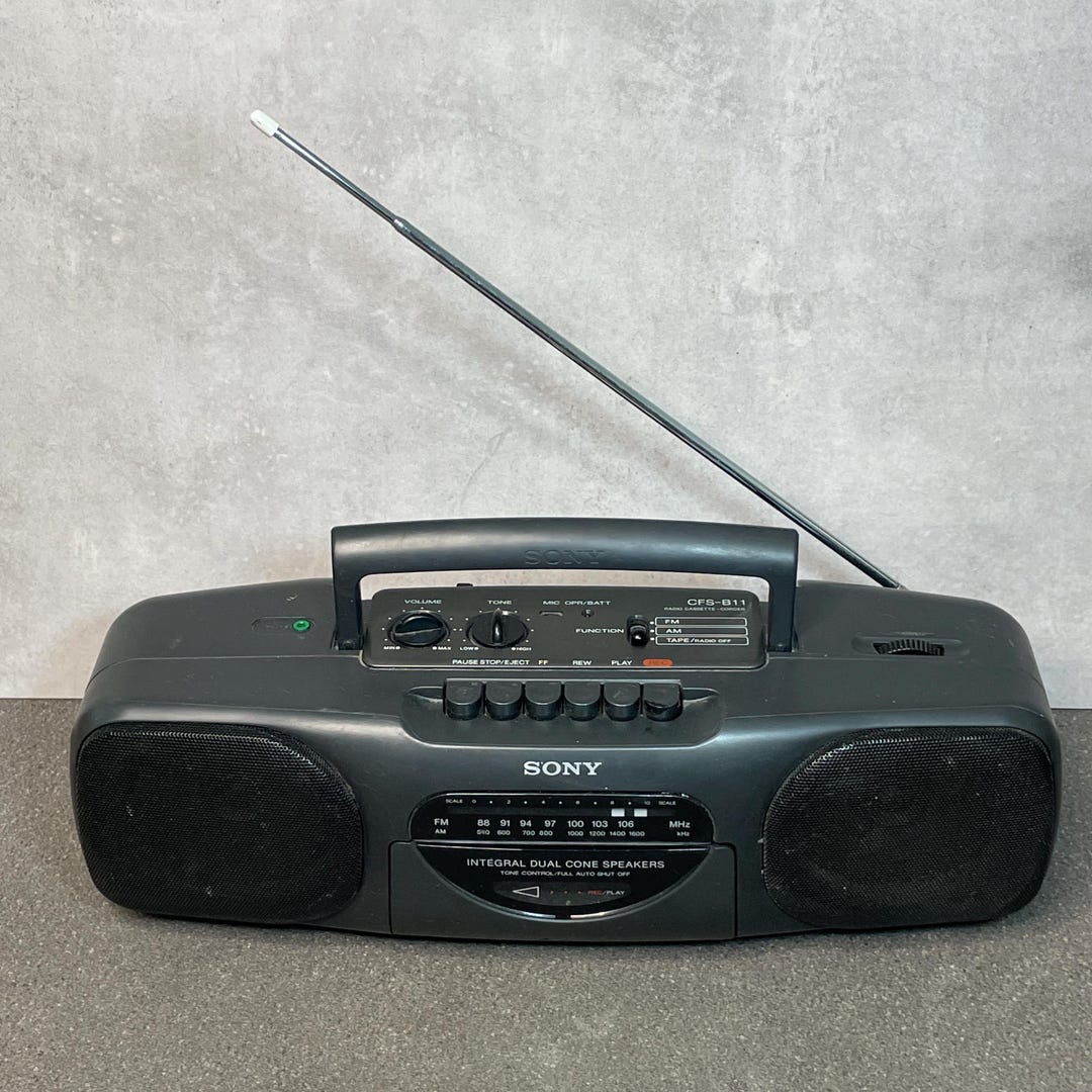 Sony CFS-B11 Stereo Radio AM FM Cassette Tape Player Recorder Boombox ...