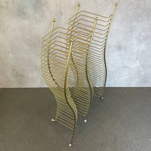 Metal Double Wavey Wire Gold CD Storage Tower Rack Stores 60 Audio Cds ...