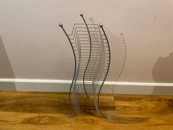 Metal Wavey Wire Chrome CD Storage Tower Rack Stores 30 Cds - Etsy UK