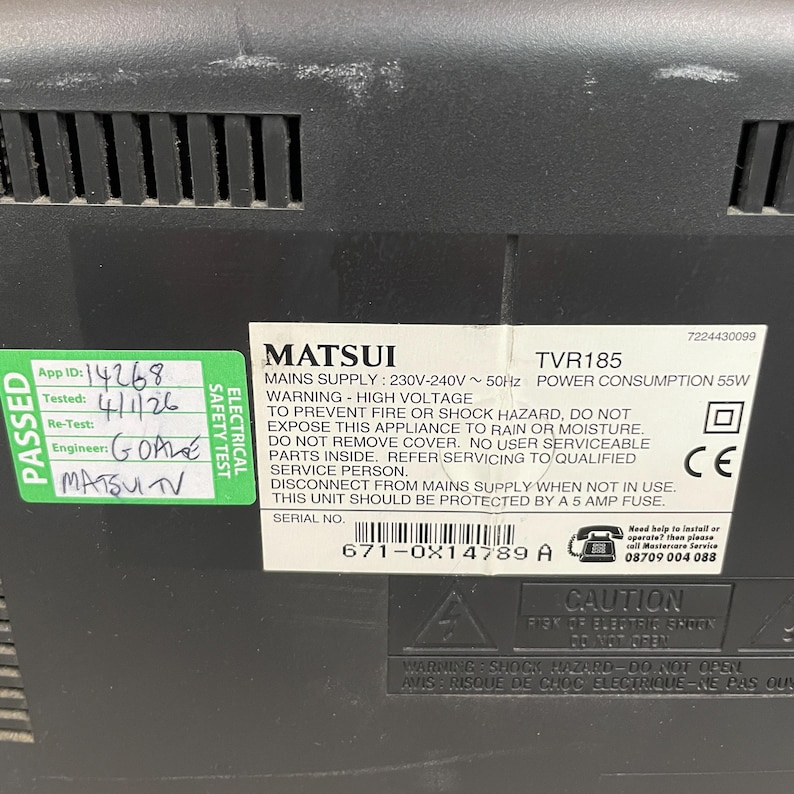 Matsui 14" Inch CRT Cube TV Built-in VHS Video Vcr Player | Retro ...