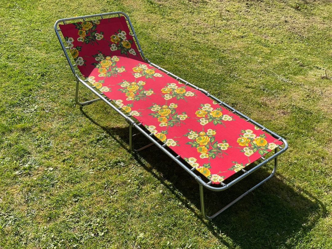 Vintage Floral Sun Bed / Lounger Folding Retro 80s/90s - Etsy UK