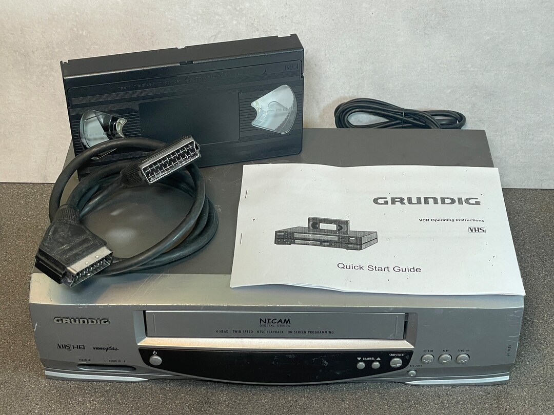 Grundig Video Cassette Recorder VHS VCR Player Cables Pal & NTSC ...