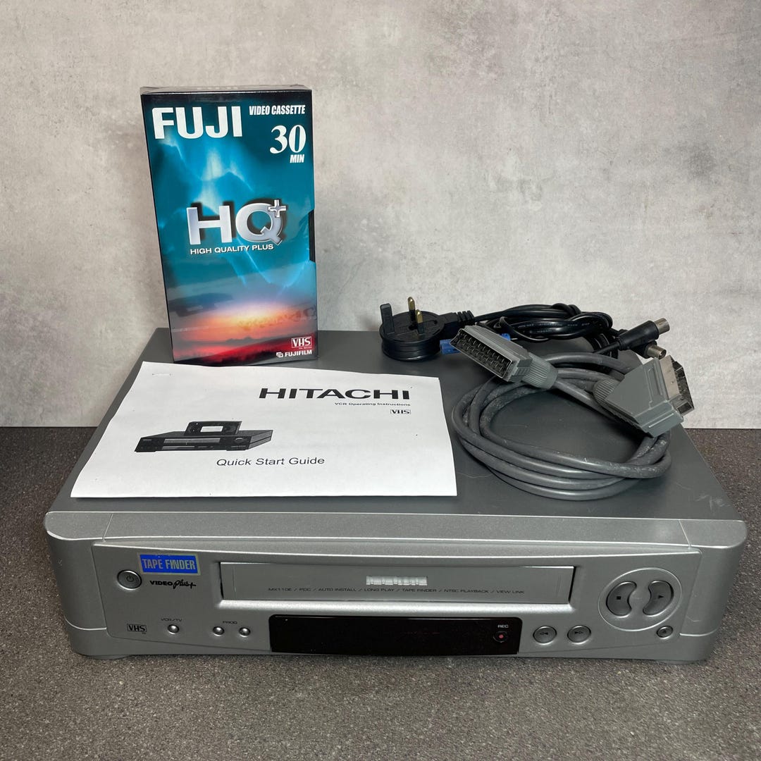 Hitachi Video Cassette Recorder VHS VCR Player + Cables | Fully Working ...