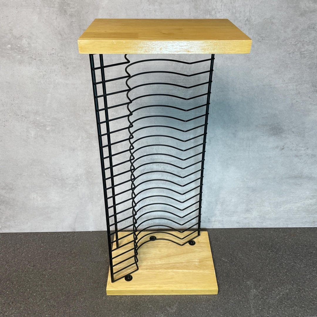 Metal & Wood DVD / Videogame Storage Tower Rack, Stores 22 Dvds, 47cm ...