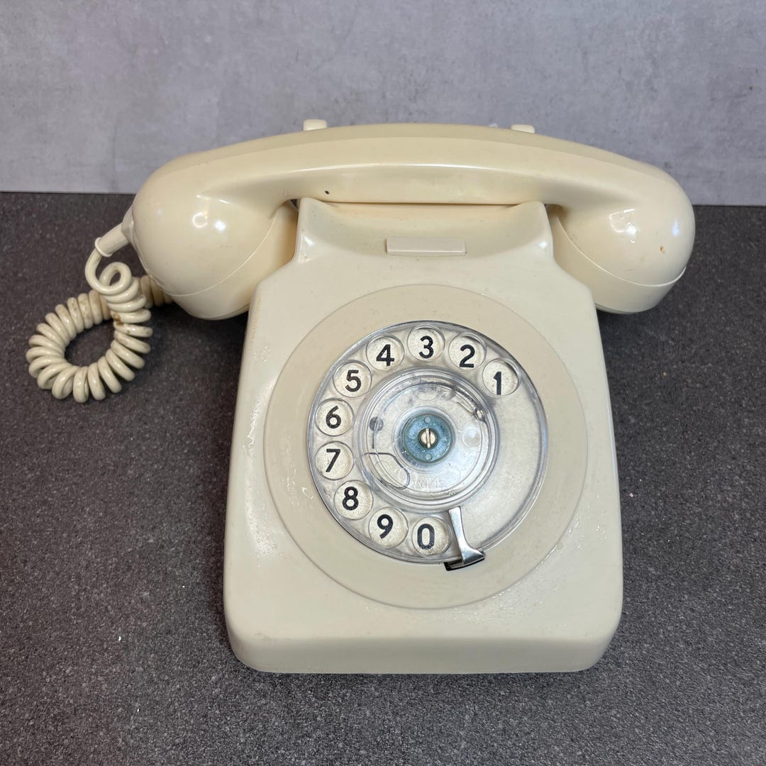 Vintage Cream BT 746 GPO Rotary Dial Telephone 80s Phone Retro Prop ...