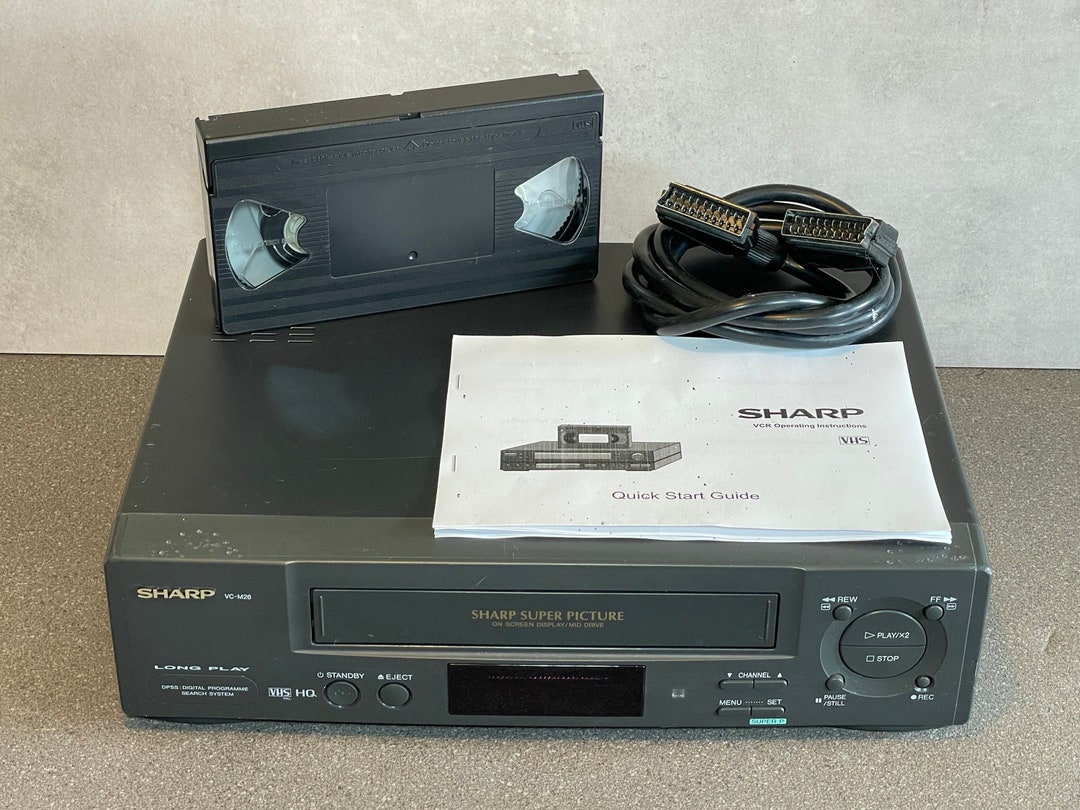 Sharp Video Cassette Tape Recorder VHS VCR Player Cables 6-head VC-M26 ...