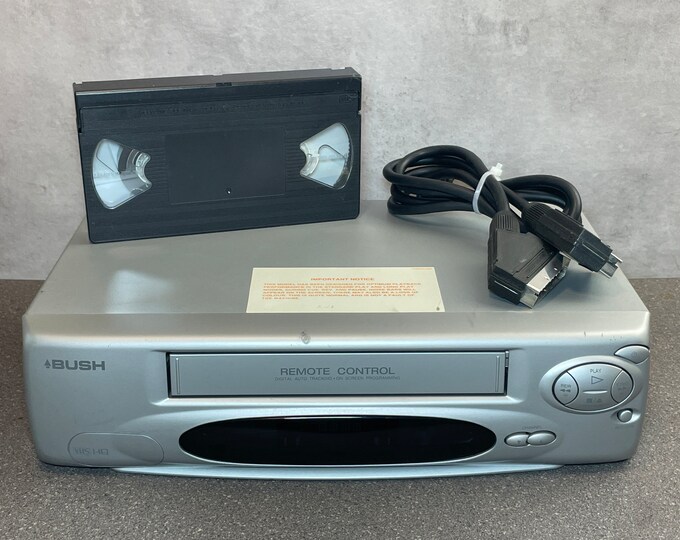 Bush Video Cassette Recorder VHS VCR Player + Cables, VCR905SIL, Silver ...