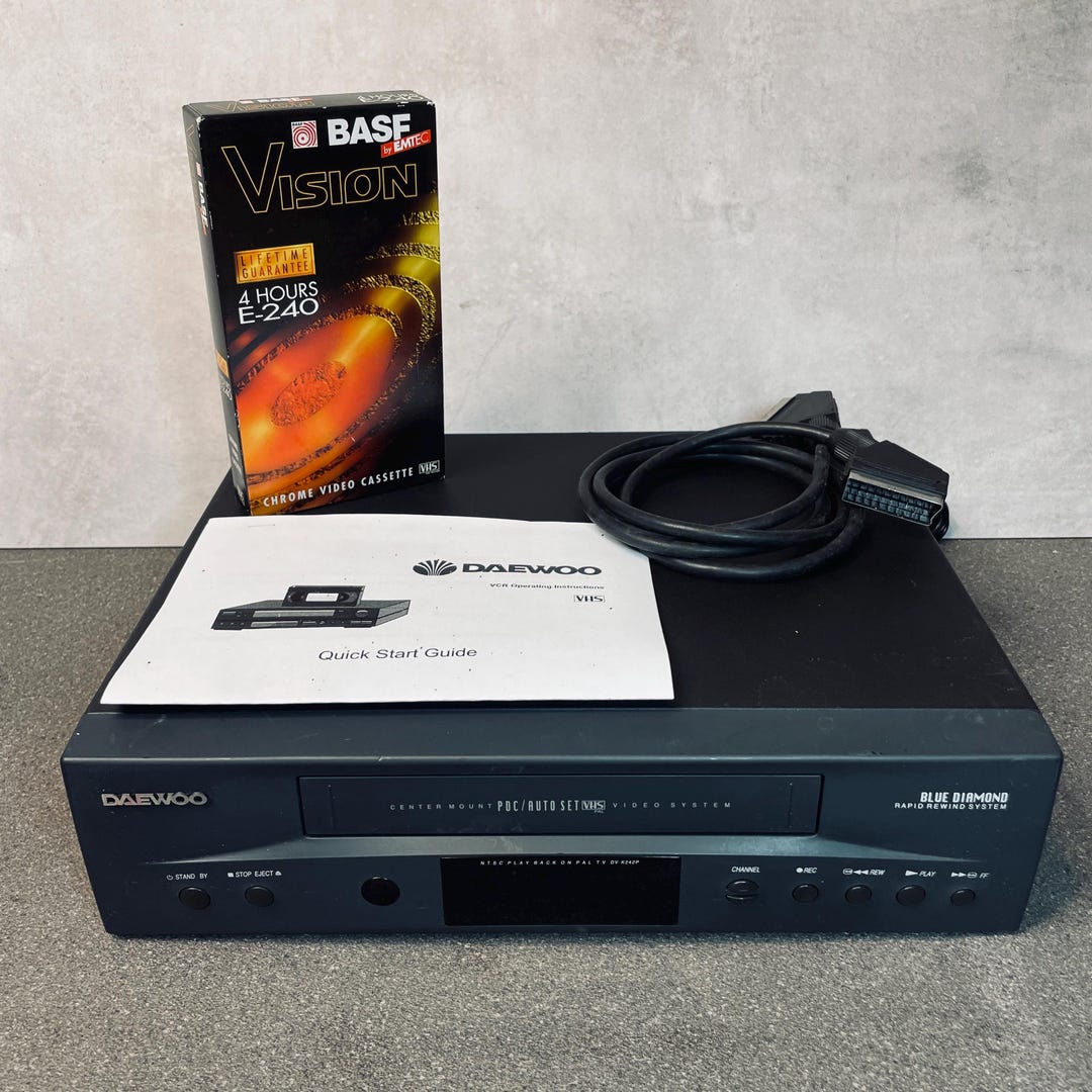 Daewoo Video Cassette Recorder VHS VCR Player Cables & Tape Tested ...