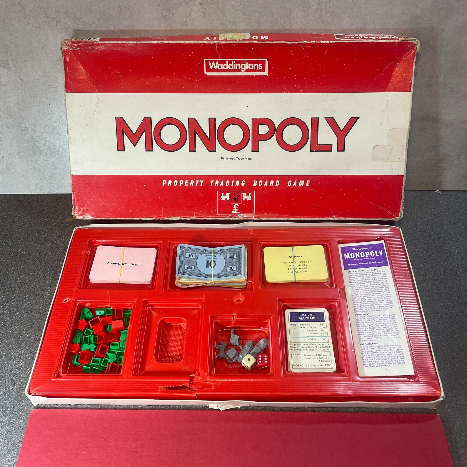 Vintage Monopoly Board Game Waddingtons Checked & 100% - Etsy