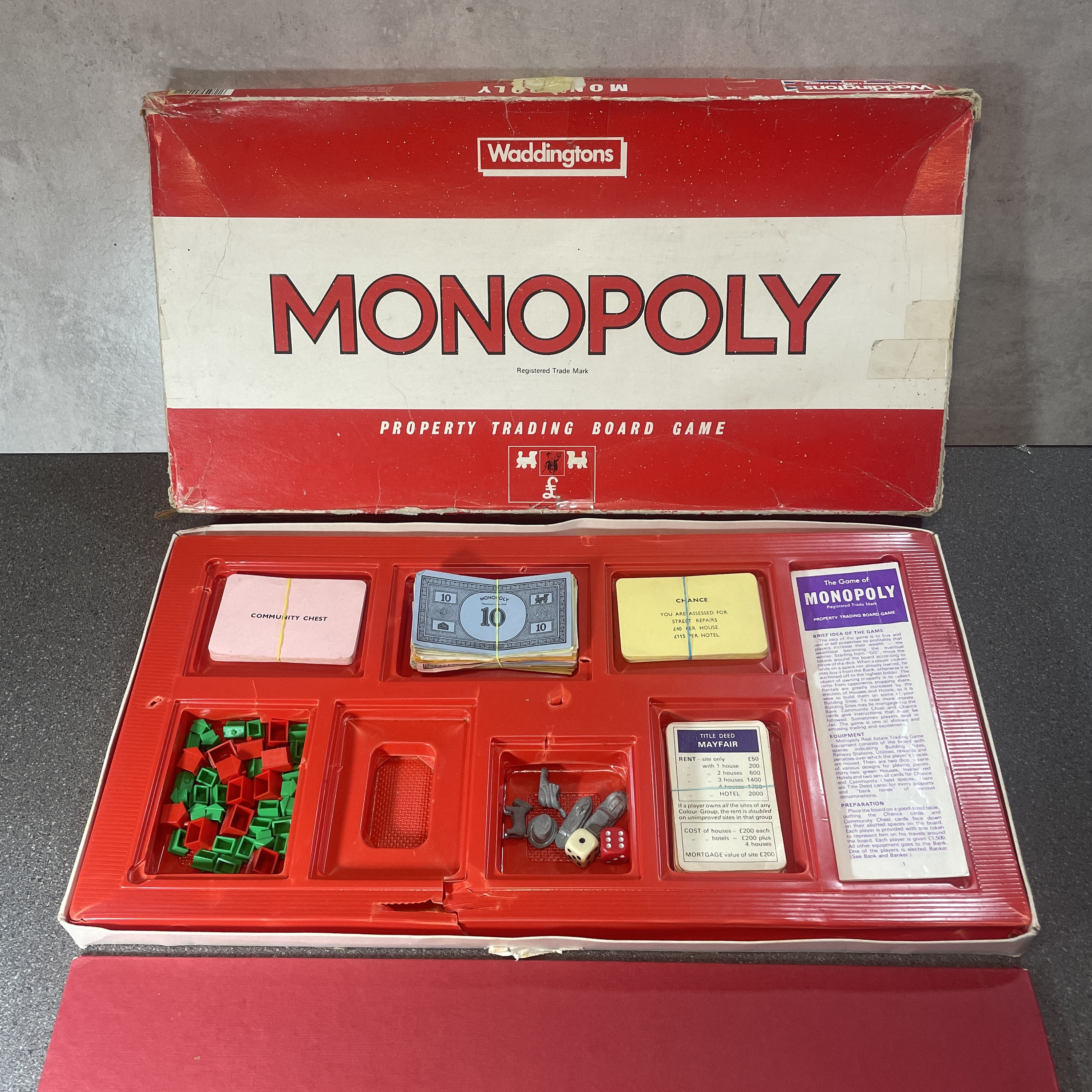 Vintage Monopoly Board Game Waddingtons Checked & 100% - Etsy