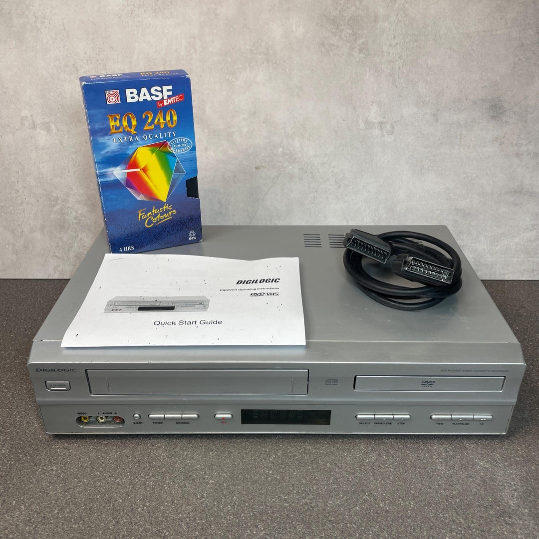 Digilogic Video VHS Cassette Recorder Combi VHS VCR Cables vhs Works ...