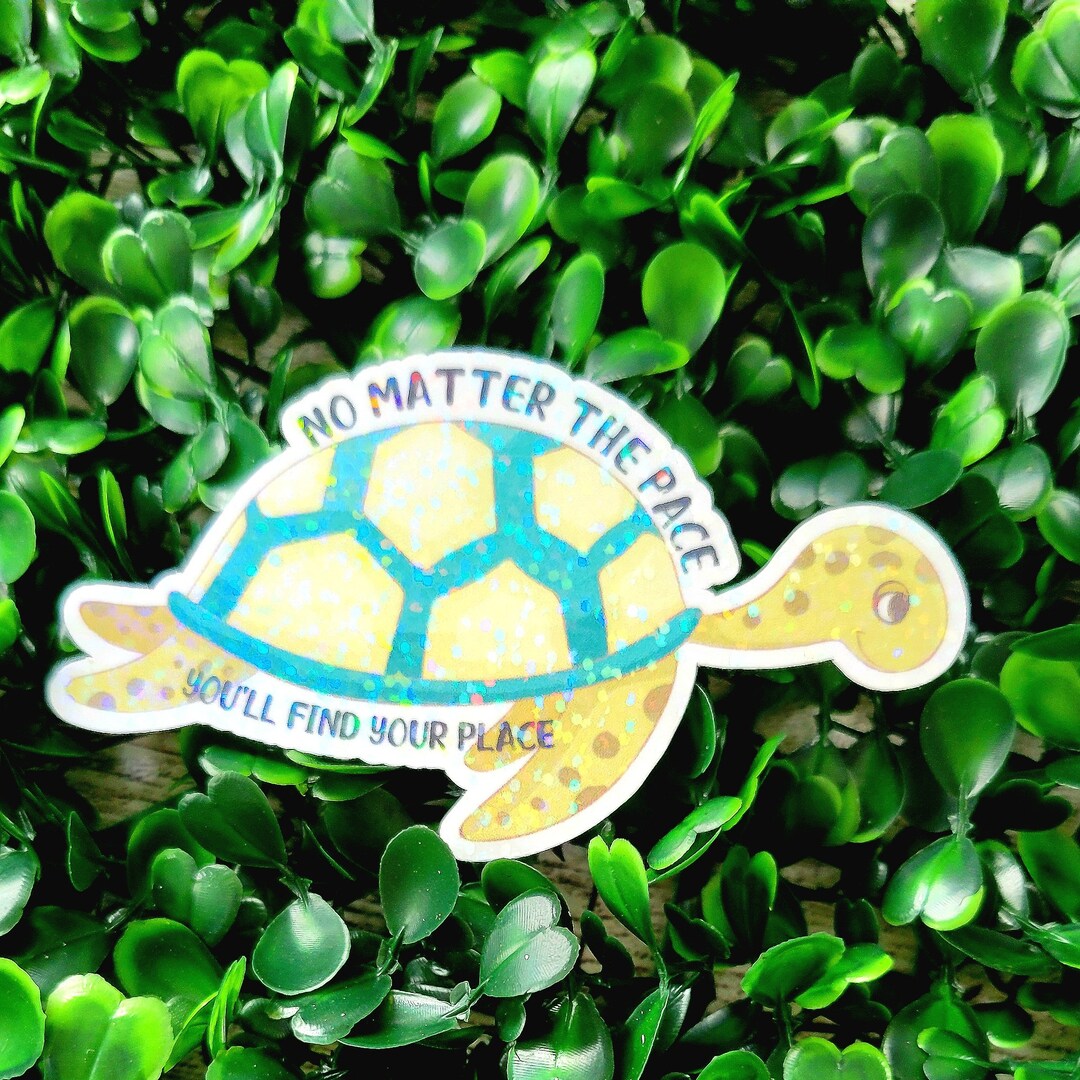 Turtle Sticker, No Matter the Pace, You'll Find Your Place ...