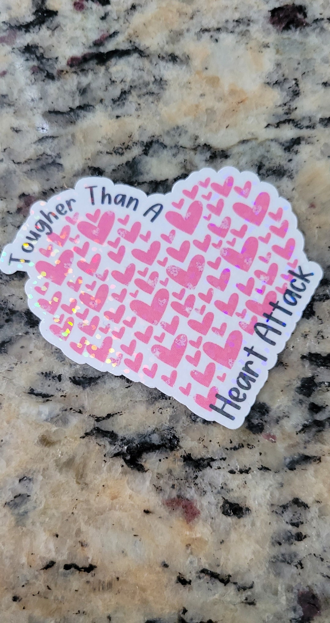 Tougher Than A Heart Attack Sticker | Heart Attack Survivor Sticker ...