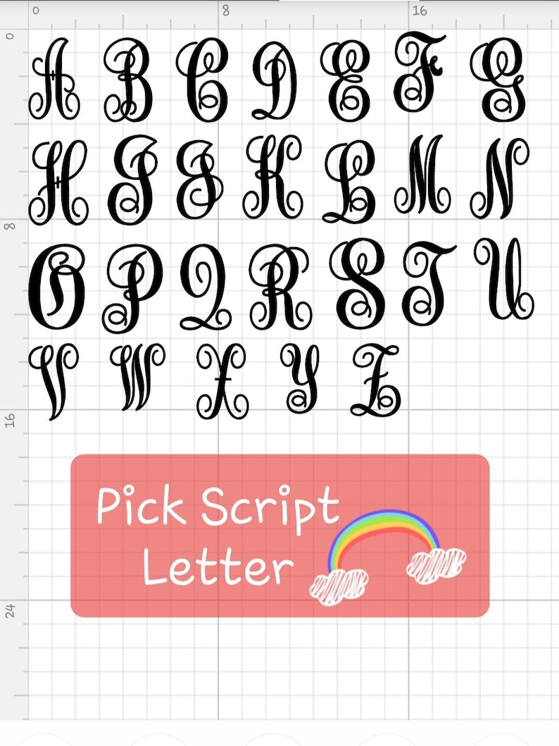 Lowercase Initial Decal Script Initial Decal Fancy Initial | Etsy