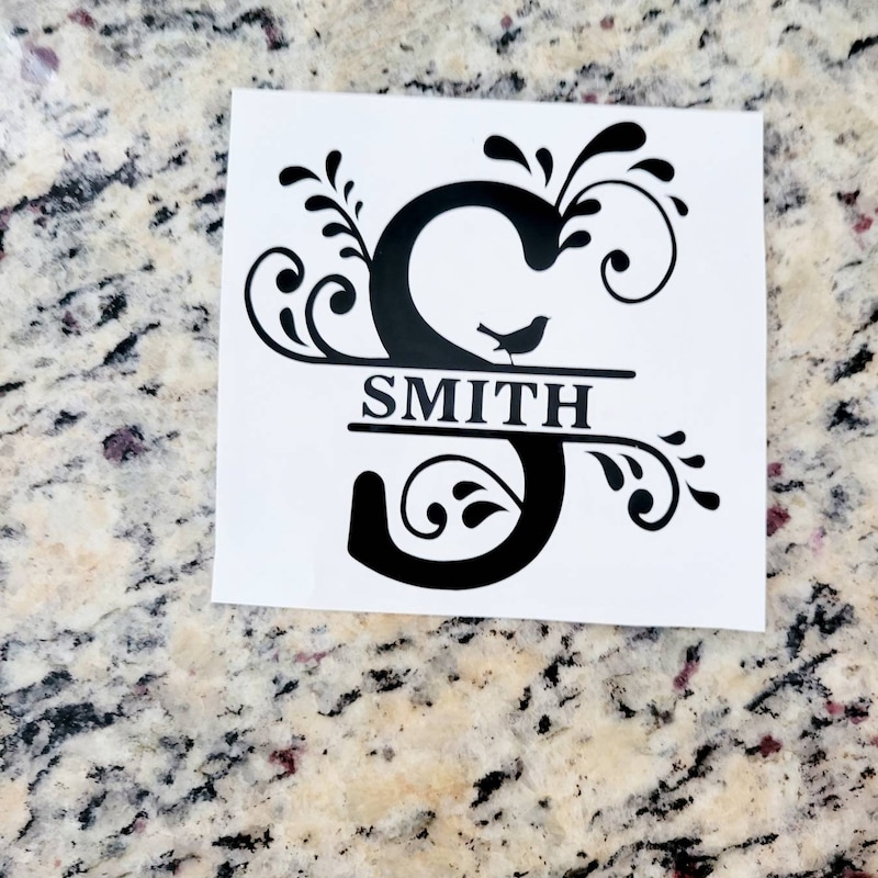 Monogram Split Decal - Etsy
