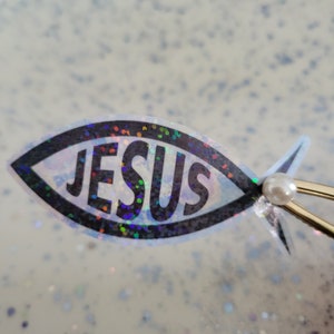 Christian Fish Decal, Jesus Fish Decal, Christian Fish Sticker, Jesus ...