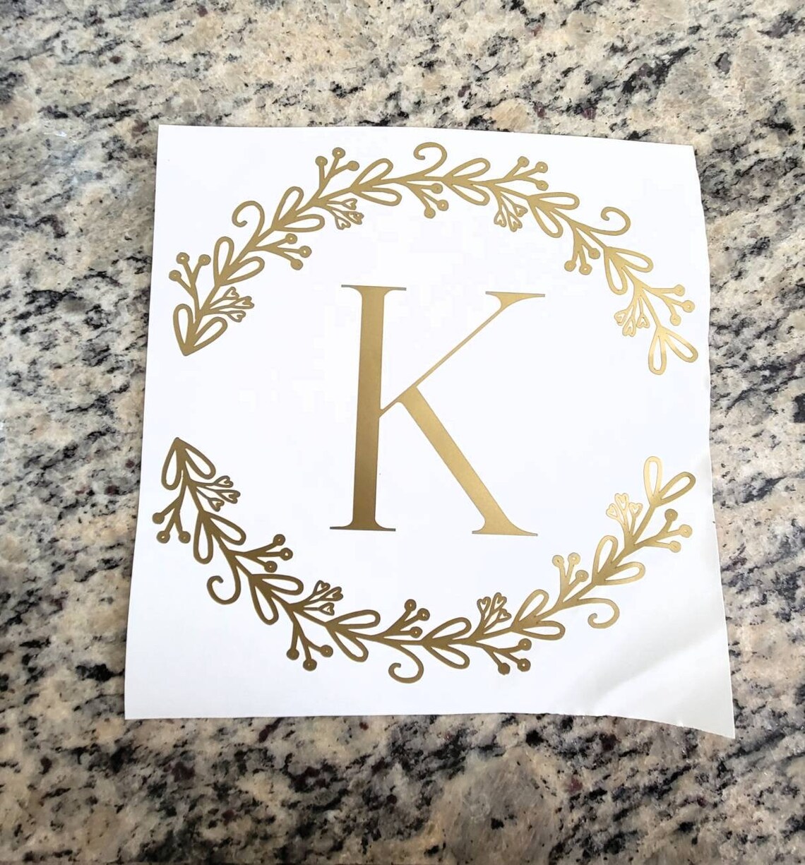 Monogram Decal Initial Decal Initial Wreath Decal Wedding - Etsy