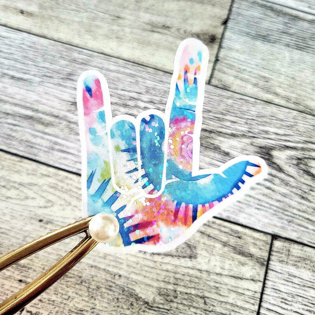 Sign Language Sticker - I Love You Sticker - Sparkle Sticker - Etsy