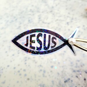 Christian Fish Decal, Jesus Fish Decal, Christian Fish Sticker, Jesus ...