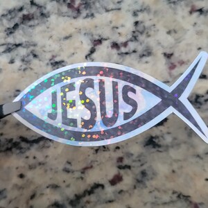 Christian Fish Decal, Jesus Fish Decal, Christian Fish Sticker, Jesus ...
