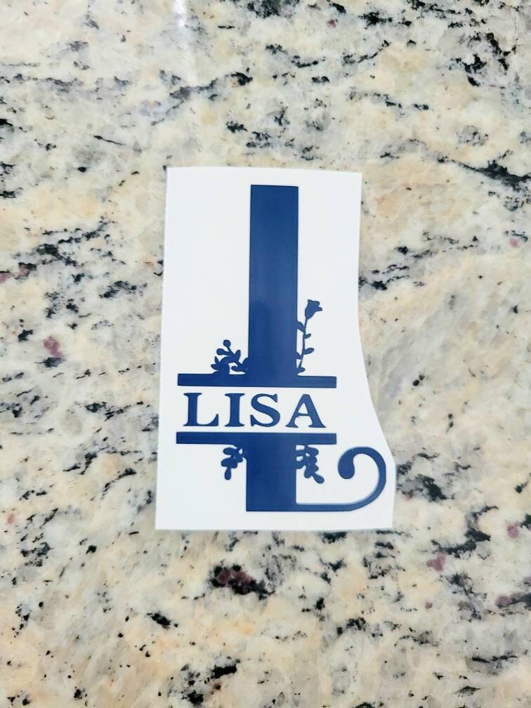 Monogram Decal Initial Decal Initial Wreath Decal Wedding - Etsy