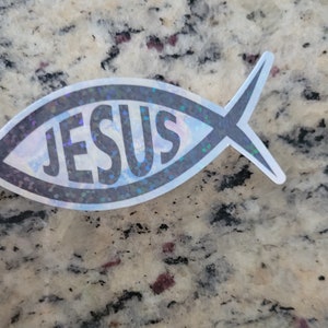 Christian Fish Decal, Jesus Fish Decal, Christian Fish Sticker, Jesus ...
