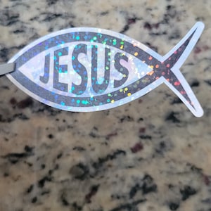 Christian Fish Decal, Jesus Fish Decal, Christian Fish Sticker, Jesus ...