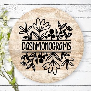 Monogram Decal, Floral Monogram Decal, Wreath Decal, Wedding Decor ...