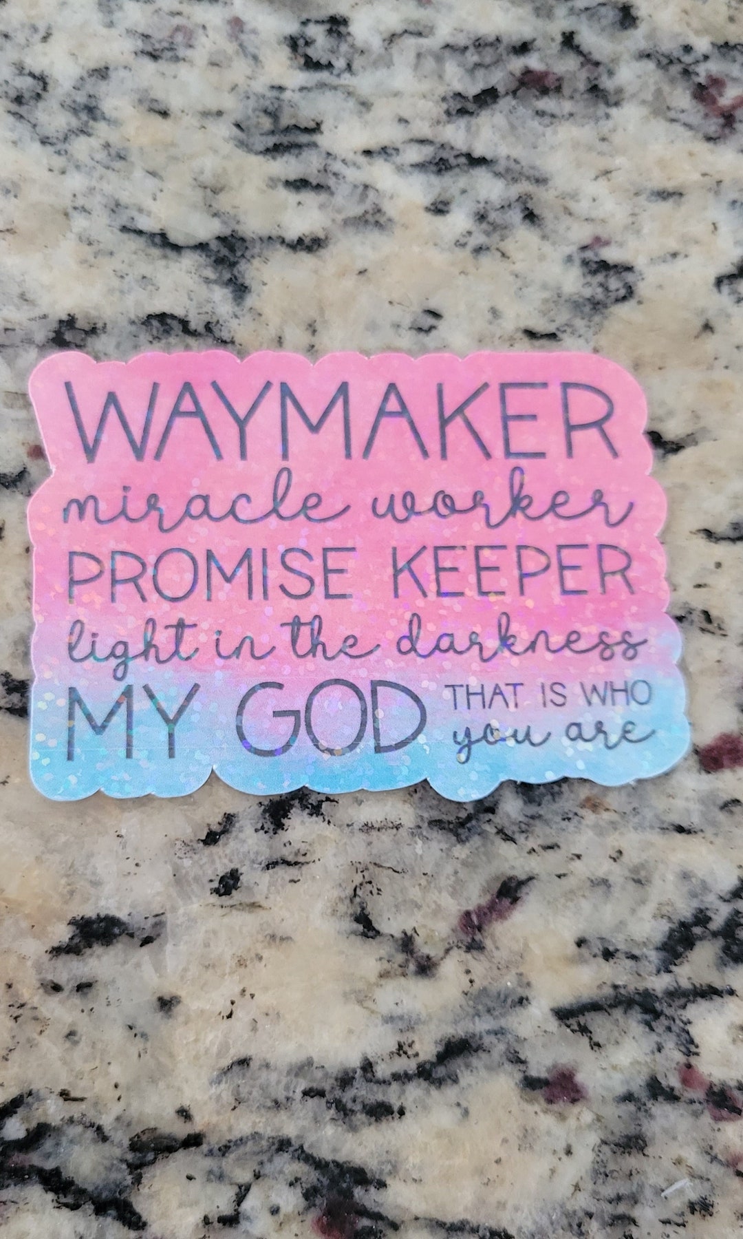 Waymaker Sticker Waterproof Sticker Sparkle Sticker - Etsy