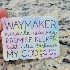 Waymaker Sticker, Waterproof Sticker, Sparkle Sticker - Etsy
