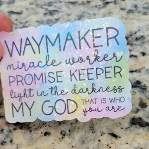 Waymaker Sticker: Waterproof Sparkle Decal - Etsy