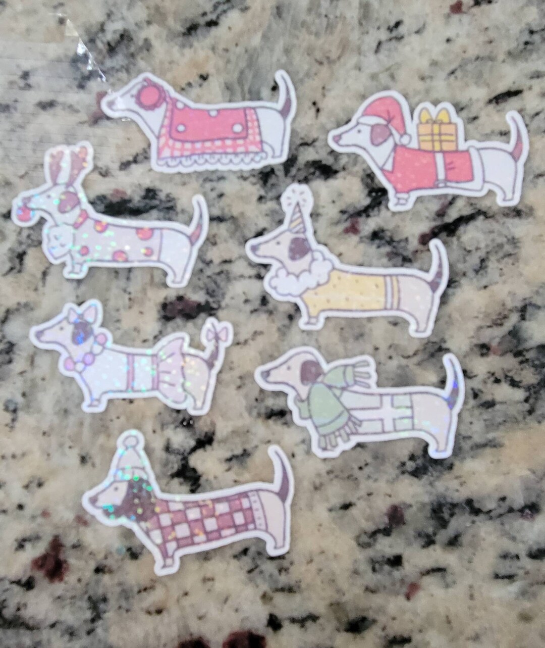 Holiday Dachshund Sticker Pack: Waterproof Weiner Dog Stickers - Etsy
