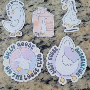 Silly Goose Sticker Bundle, Funny Stickers 5 Pack - Etsy