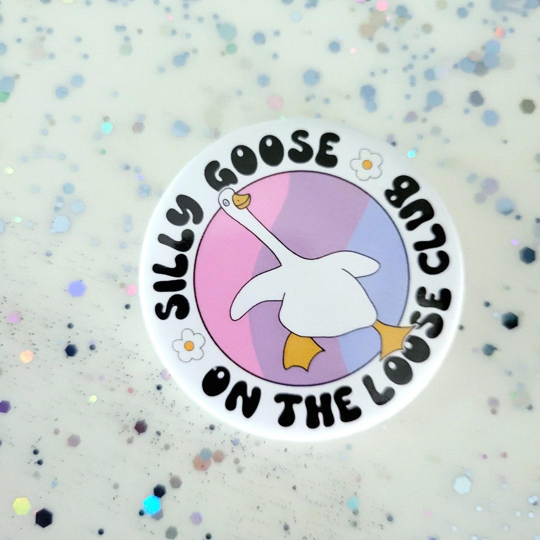 Silly Goose Pin Cute Button Silly Goose Button - Etsy