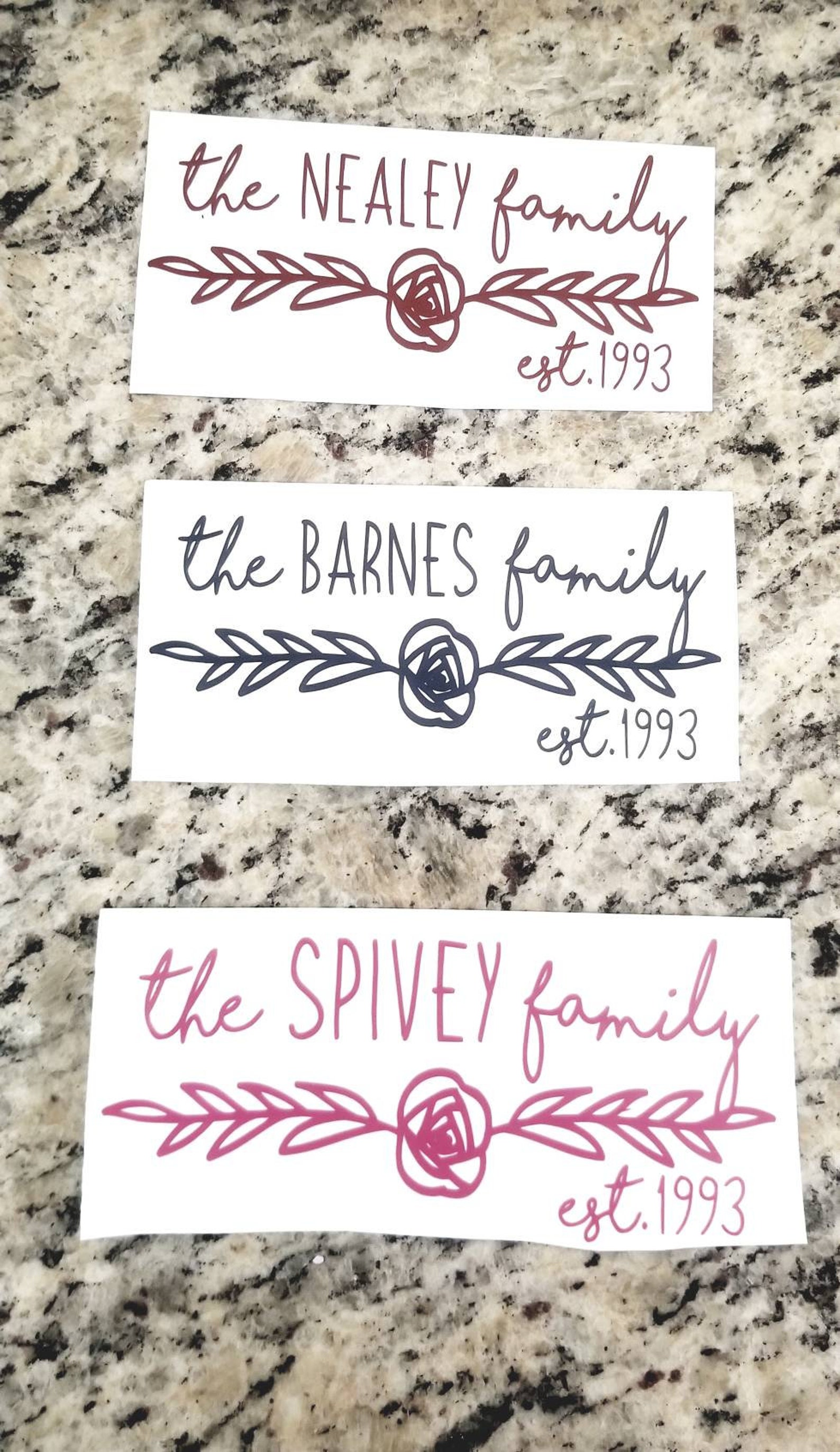 Last Name Decal Wedding Decal Mailbox Decal Floral Last - Etsy