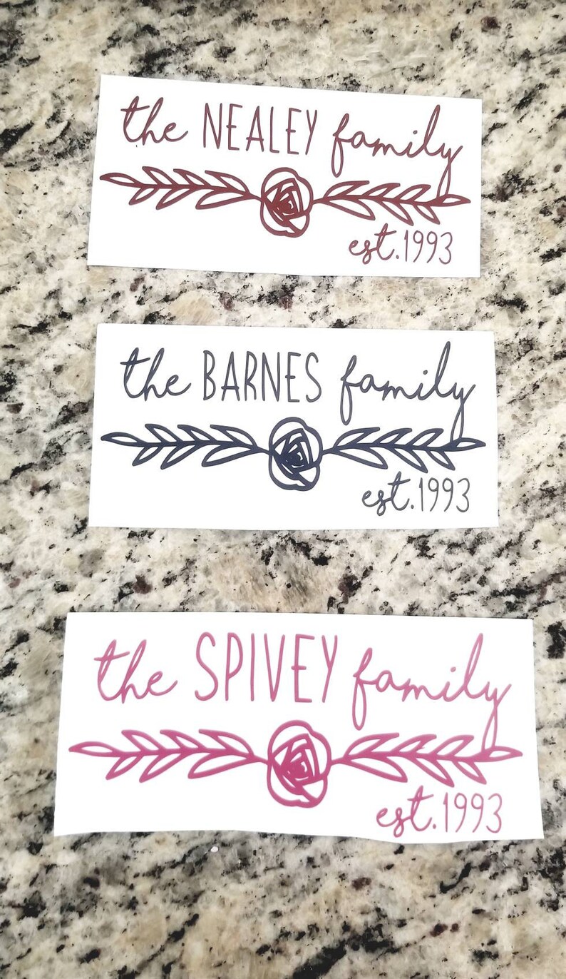 Last Name Decal Wedding Decal Mailbox Decal Floral Last - Etsy