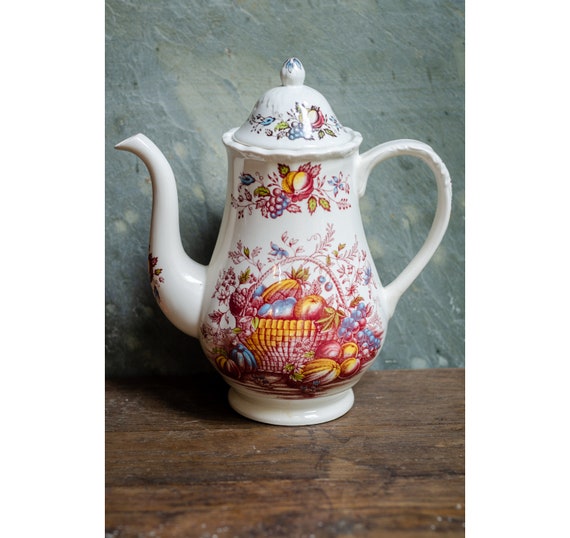 Royal Tudor Fruits & Flowers Large Coffee Pot Stoke on Trent - Etsy