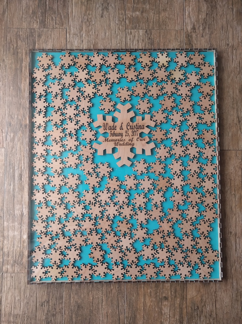 Snowflake Themed Guest Book Wedding Guest Book Alternative Personalized ...