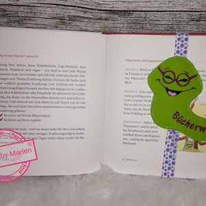 12 Designs Bookmark Bookworm Pendant Key Chain, 24x Digital Embroidery ...