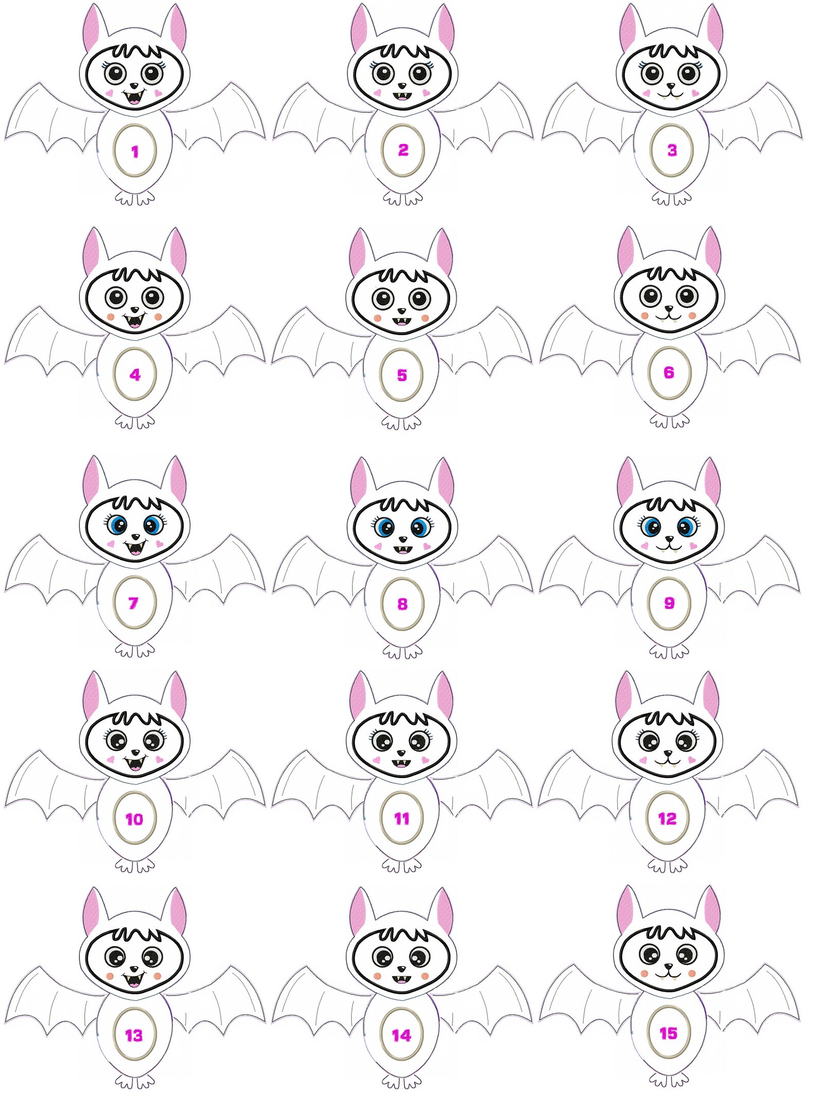 15 Designs Digital Embroidery File Bat 6x10 in the Hoop Ith - Etsy