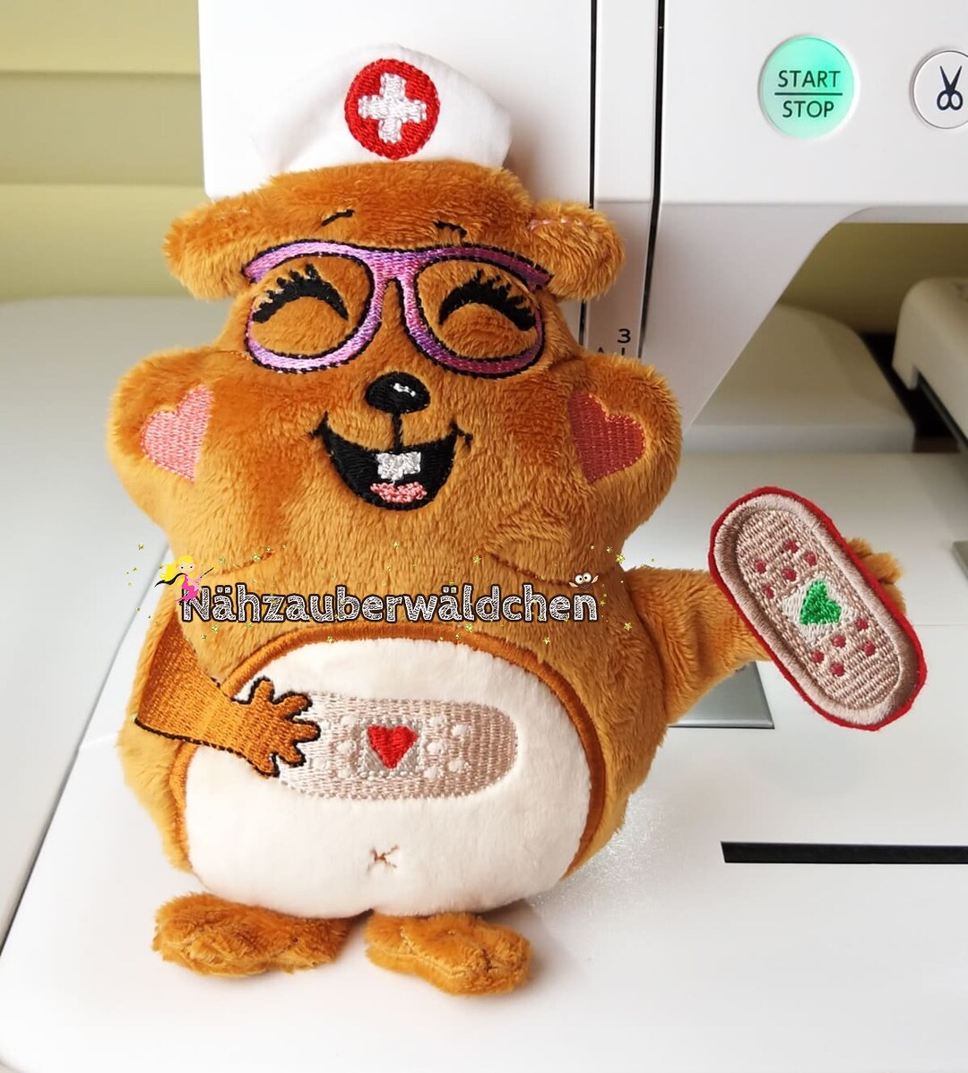 Embroidery File HAMSTER With Plaster ITH 13 X 18 Cm Hospital Nurse ...