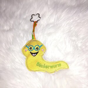 12 Designs Bookmark Bookworm Pendant Key Chain, 24x Digital Embroidery ...