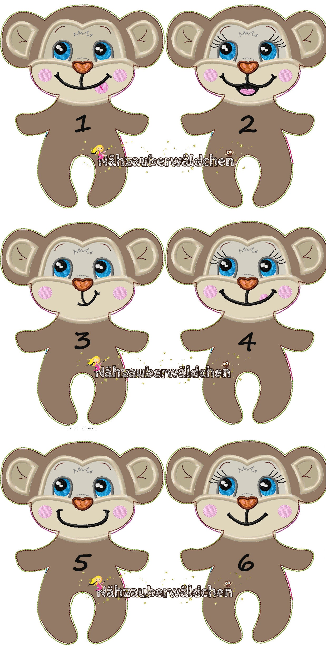 6x Embroidery File MONKEY Gripping Toy ITH 13 X 18 in the Hoop 5x7 ...
